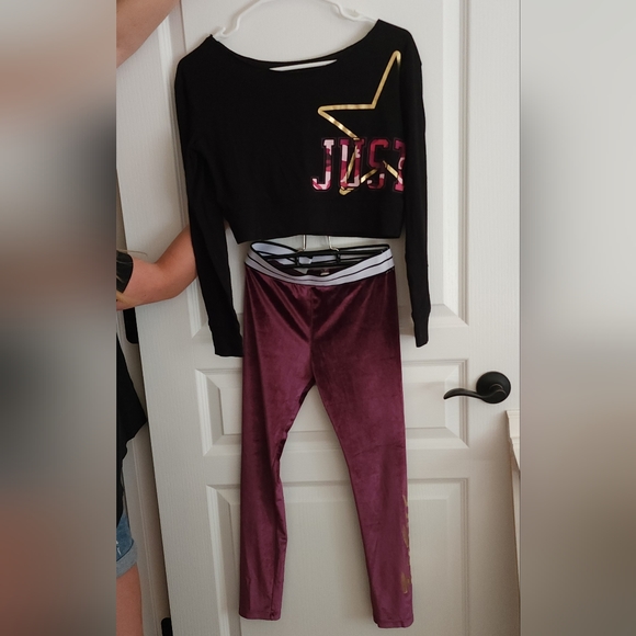 Justice | Matching Sets | Justice Wide Neck Cropped Shirt And Velvet ...